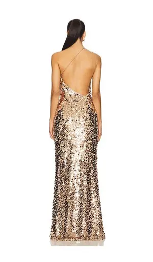 THE SEI Paillette One Shoulder Gown