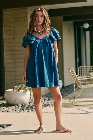 Free People Meredith Mini Dress - Sailor Blue