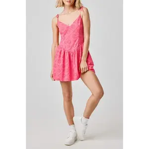 FLORENCE BY MILLS Eyelet Cotton Mini Sundress - Calypso Coral