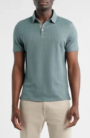 Robert Barakett Mozart Jacquard Polo - Balsam Green