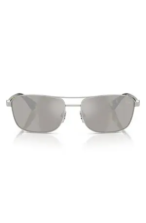 Burberry 60mm Rectangular Sunglasses - Silver
