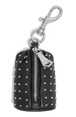 AIMEE Tamitha Leather Key Fob - Black Studded