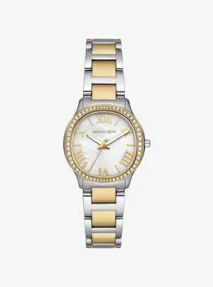 Michael Kors Sage Pavé Two-tone Stainless Steel Watch - Silver