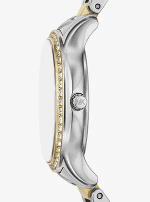 Michael Kors Sage Pavé Two-tone Stainless Steel Watch - Silver
