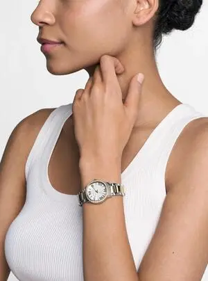 Michael Kors Sage Pavé Two-tone Stainless Steel Watch - Silver
