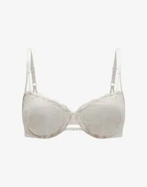 THIRDLOVE Rose Lace Unlined Demi Bra - Sea Salt