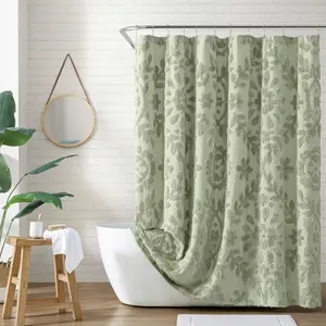 PERI HOME Chenille Laurel Shower Curtain - Sage