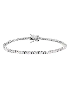 BY ADINA EDEN Cubic Zirconia Tennis Bracelet - Silver