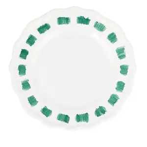 VIETRI Lisbon Green Stitch Cocktail Plate - No Color