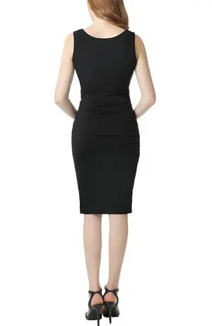 KIMI + KAI Talula Scalloped V-neck Maternity Sheath Dress - Black