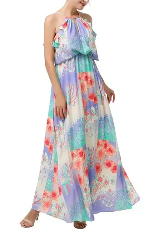 KIMI + KAI Floral Print Maternity Maxi Dress