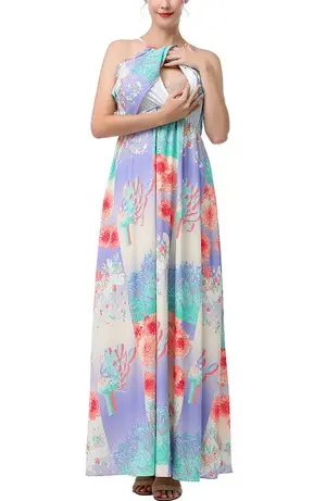 KIMI + KAI Floral Print Maternity Maxi Dress