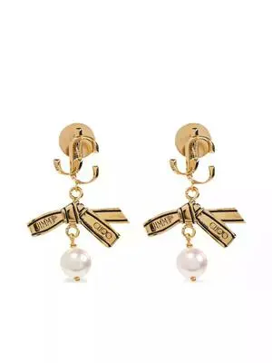 JIMMY CHOO Ribbon Stud Earrings - Gold