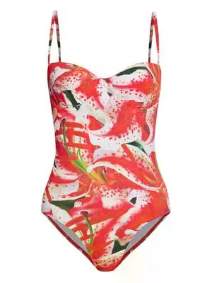 Tory Burch Floral-print Swimsuit - Pink
