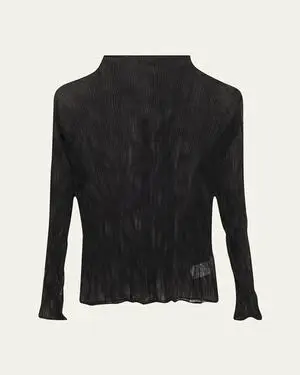 Issey Miyake Chiffon Twist Top - Black