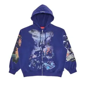 Supreme X Frank Frazetta Zip-Up Hoodie - Blue | Editorialist