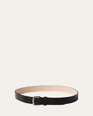 DEHANCHE Hutch Mini Leather Belt - Black Silver