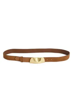 Madewell Organic Hardware Suede Belt - Aged Cognac