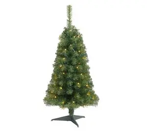NEARLY NATURAL 3' Green Christmas Tree With 50 Ights - One-color