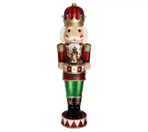 FRASER HILL FARM 4' Metallic Nutcracker Statuewith Led Light - One-color