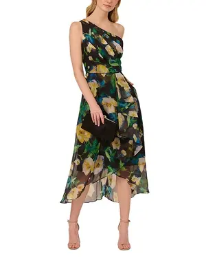 Adrianna Papell High-Low Dress In Black Yellow - 75% Off | Editorialist