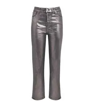 FRAME Le Sleek Coated Straight Jeans