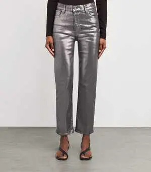 FRAME Le Sleek Coated Straight Jeans
