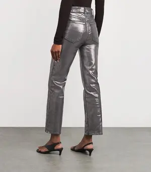 FRAME Le Sleek Coated Straight Jeans