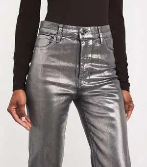 FRAME Le Sleek Coated Straight Jeans
