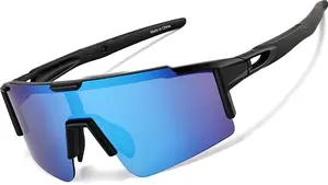 Zenni Sunglasses With Plastic Frame - Black With Blue Mirror