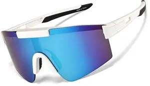 Zenni Sunglasses With Plastic Frame - White With Blue Mirror