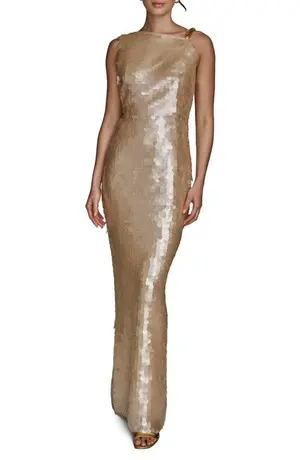 Donna Karan New York Paillette Sequin Column Gown