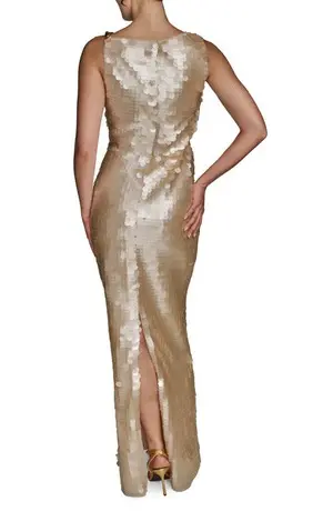 Donna Karan New York Paillette Sequin Column Gown