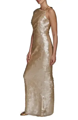 Donna Karan New York Paillette Sequin Column Gown