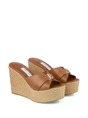 JIMMY CHOO Leda Espadrille Wedge - Brown