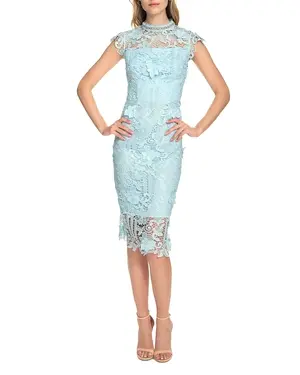 Eliza J Lace Mock Neck Sheath Dress