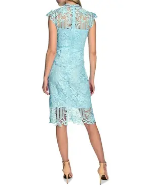 Eliza J Lace Mock Neck Sheath Dress