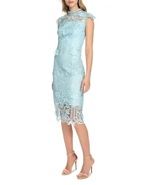 Eliza J Lace Mock Neck Sheath Dress