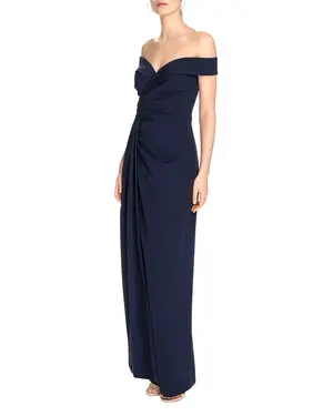 Eliza J Off-the-shoulder Drape Gown