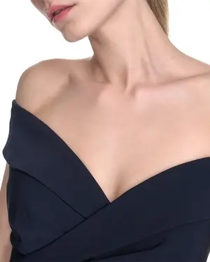 Eliza J Off-the-shoulder Drape Gown