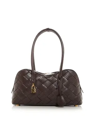 Stella McCartney Ryder Woven Shoulder Bag Chocolate