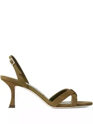 JIMMY CHOO 70mm Elsy Slingback Sandals - Green