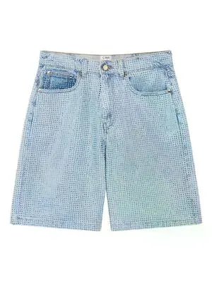 Casablanca Cotton Denim Shorts - Blue