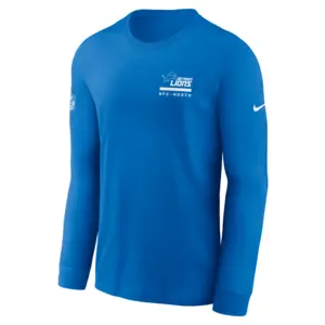 Nike Detroit Lions Sideline Team Issue Dri-fit Nfl Long-sleeve T-shirt - Blue