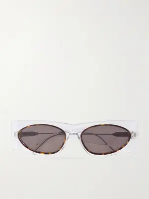 ALAÏA EYEWEAR Rectangle-frame Acetate Sunglasses - Neutrals