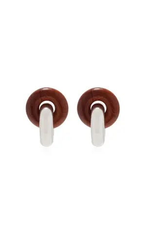 UNCOMMON MATTERS Cumulus Wood And Sterling Silver Hoop Earrings