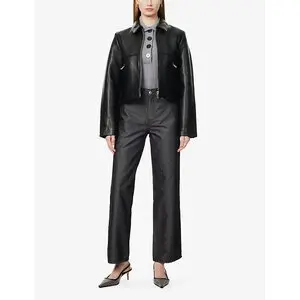 WON HUNDRED Dalia Zip-up Leather Jacket