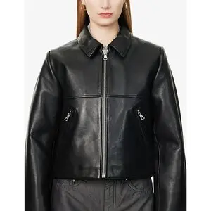 WON HUNDRED Dalia Zip-up Leather Jacket