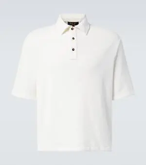 Loro Piana Murano Cotton And Silk Velour Polo Shirt - White