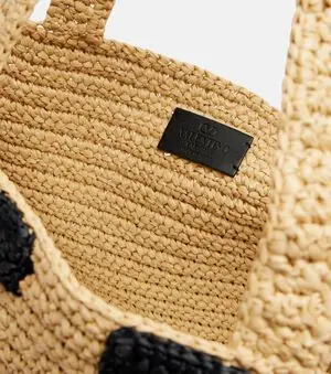 Valentino Garavani Viva Superstar Large Crochet Tote - Beige